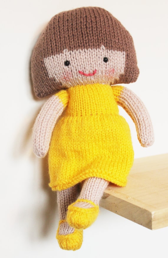 Doll Knitting Pattern with Dress Toy Rag Doll Pattern | Etsy