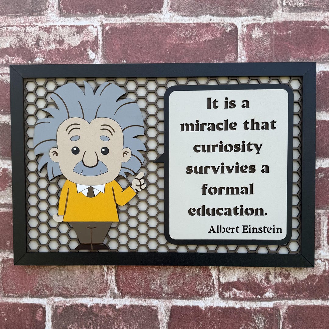 Albert Einstein, Curiosity II Motivational Quote, Wall Décor, Home ...