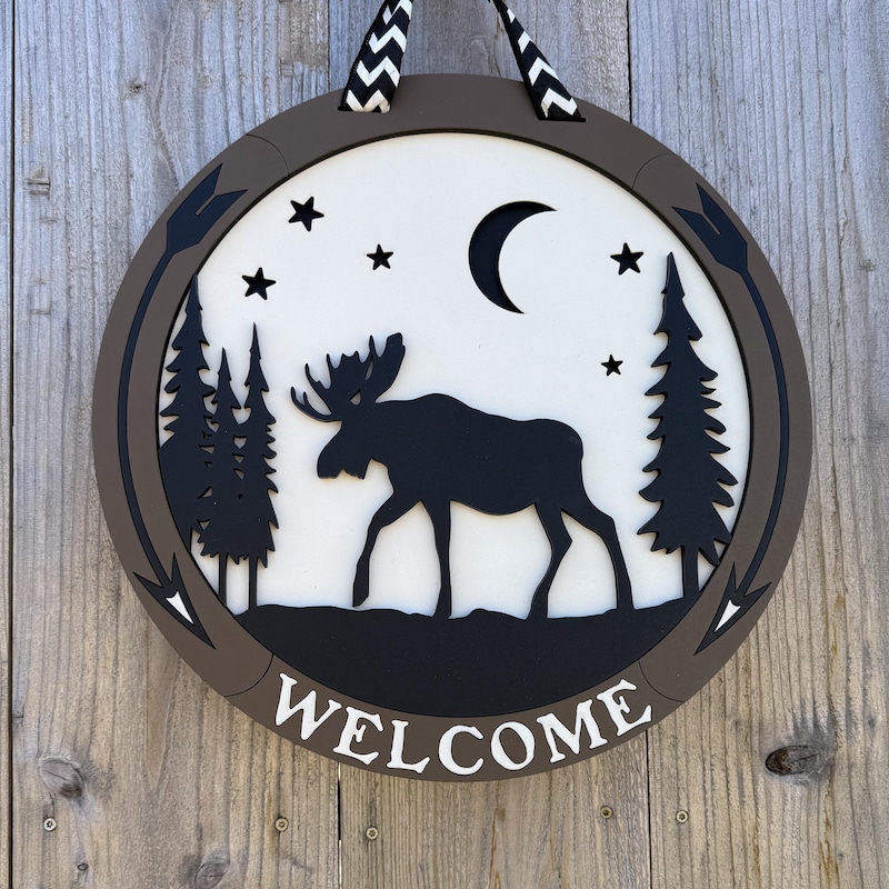 Moose Welcome Sign - Etsy