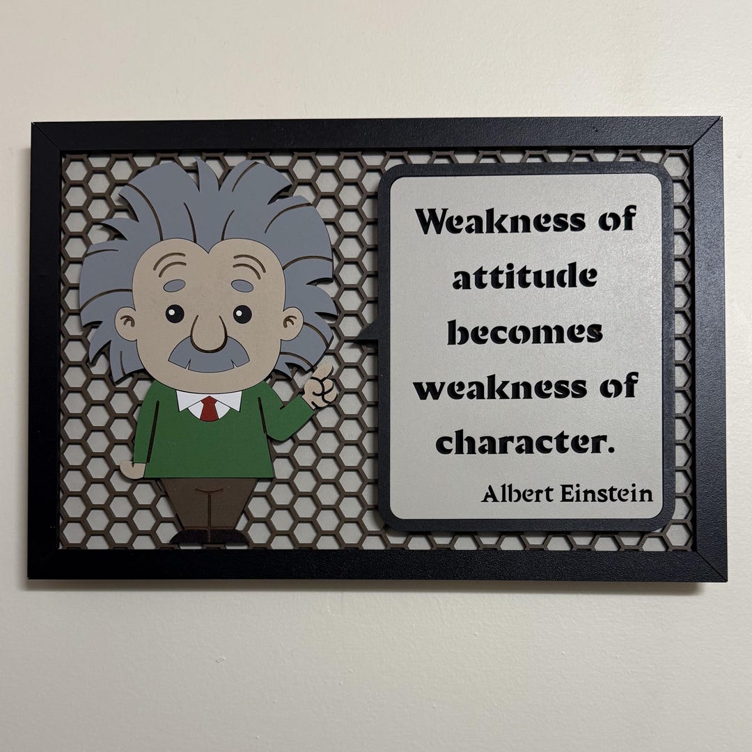 Albert Einstein, Attitude Motivational Quote, Wall Décor, Home Office ...