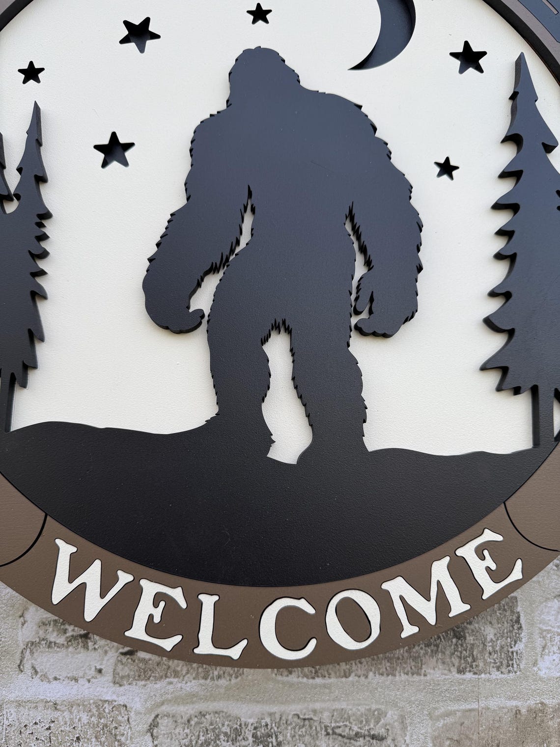 Bigfoot Staring Front Door Welcome Sign, Front Door Hanger, Entry Way ...
