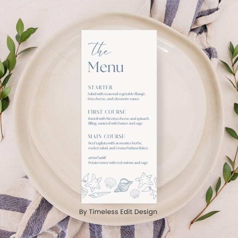 Dusty Blue Reception Sign Template Bundle, Minimalist Wedding Table ...
