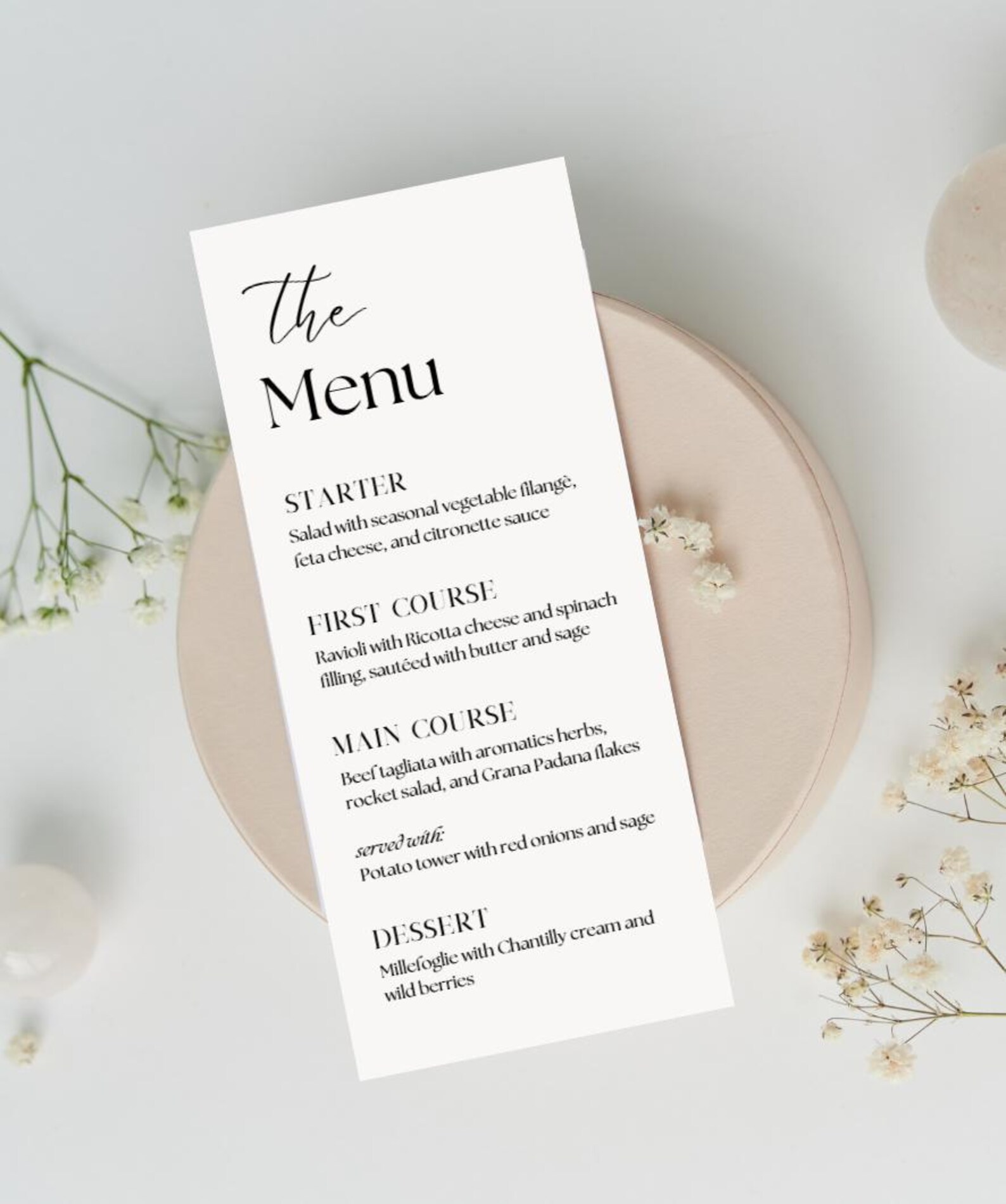 Classic Black & White Menu Template - Perfect for Weddings and Classic ...