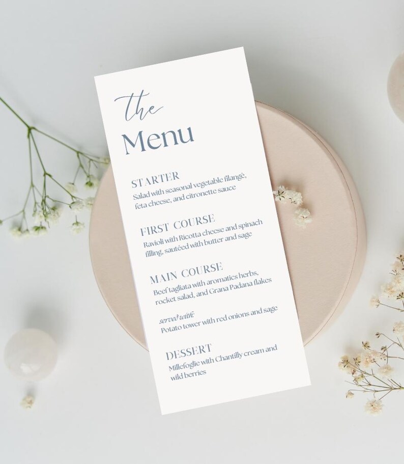 Dusty Blue Reception Sign Template Bundle, Minimalist Wedding Table ...