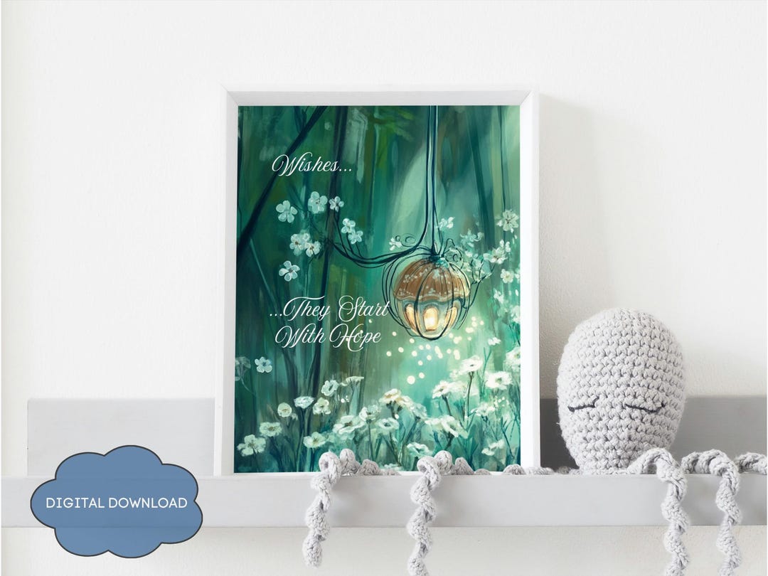 Enchanted Forest Lantern Print: Inspirational Fairy Wall Art (digital ...