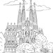 Spain Churches Coloring Page – Sagrada Familia, Barcelona | Gaudí ...