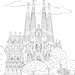 Spain Churches Coloring Page – Sagrada Familia, Barcelona | Gaudí ...