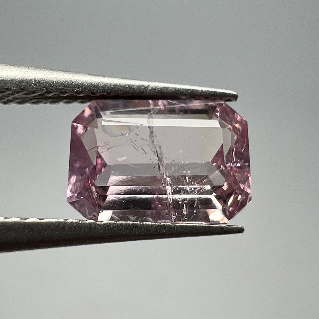1.460 Carat Rare Fluorescence Faceted Light Pink Katlang Topaz Gemstone ...
