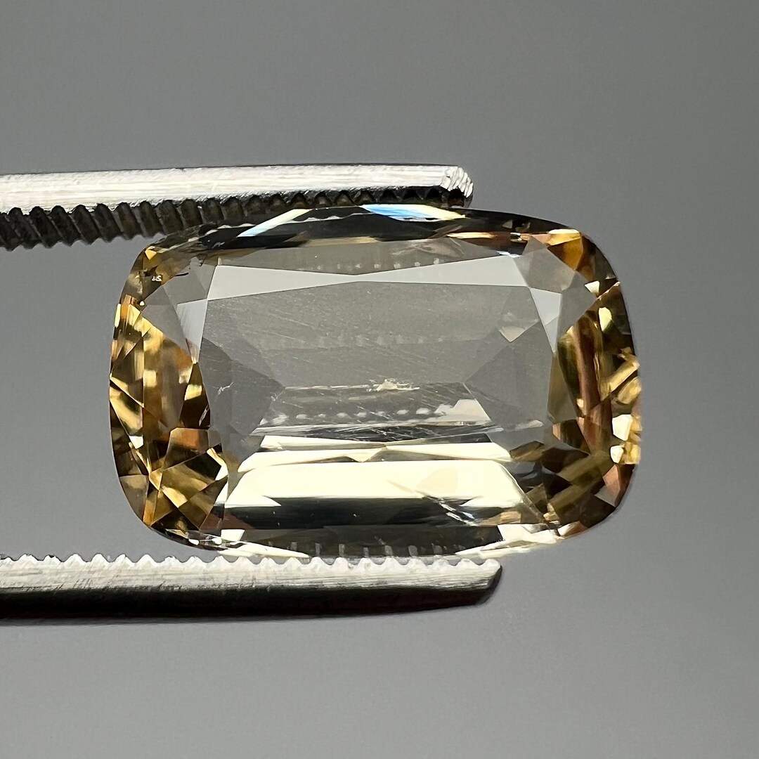 4.325 Carat Rare Yellow Katlang Topaz Cushion Cut Faceted Gemstone From ...