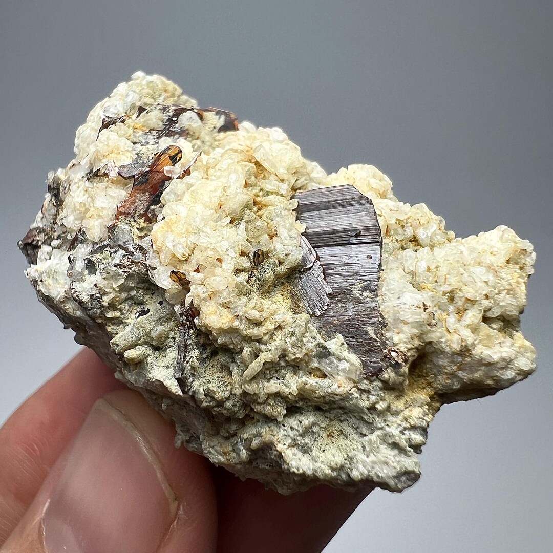 41 Gram Brookite Crystal With Quartz Rare Titanium Mineral Collector ...