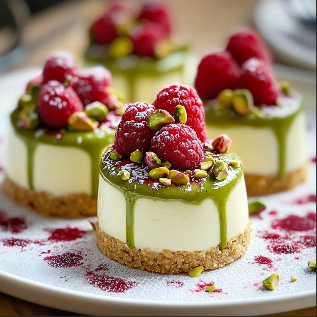 Pistachio & Raspberry Cheesecake Domes A Delightful Dessert - Etsy