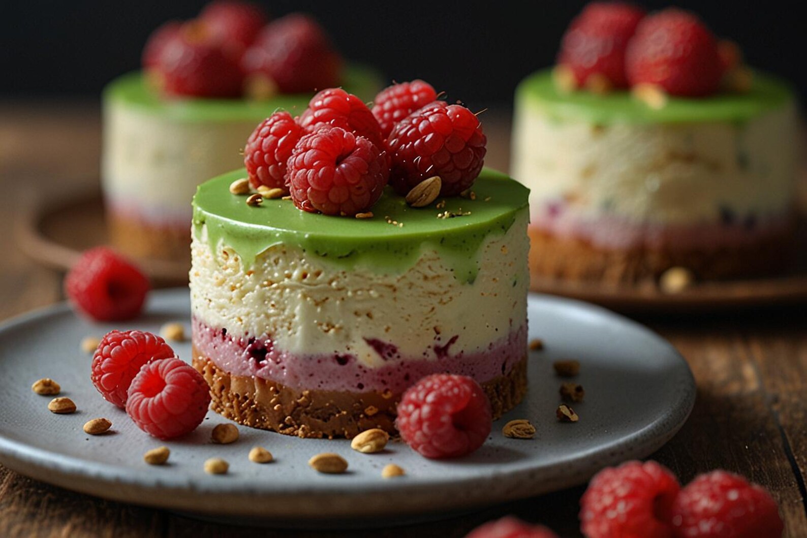 Pistachio & Raspberry Cheesecake Domes A Delightful Dessert - Etsy