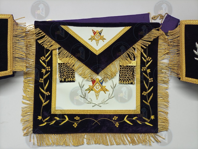 Masonic Regalia Grand Patron OES Apron With Cuffs & Collars Hand ...