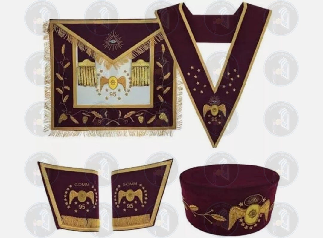 Masonic Scottish Rite 95 Degree French Regulation Memphis Misraim Apron ...