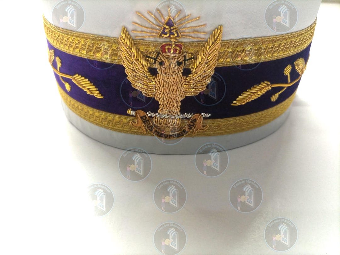 Masonic 33rd Degree Cap: Scottish Rite Crown With Wings - Etsy