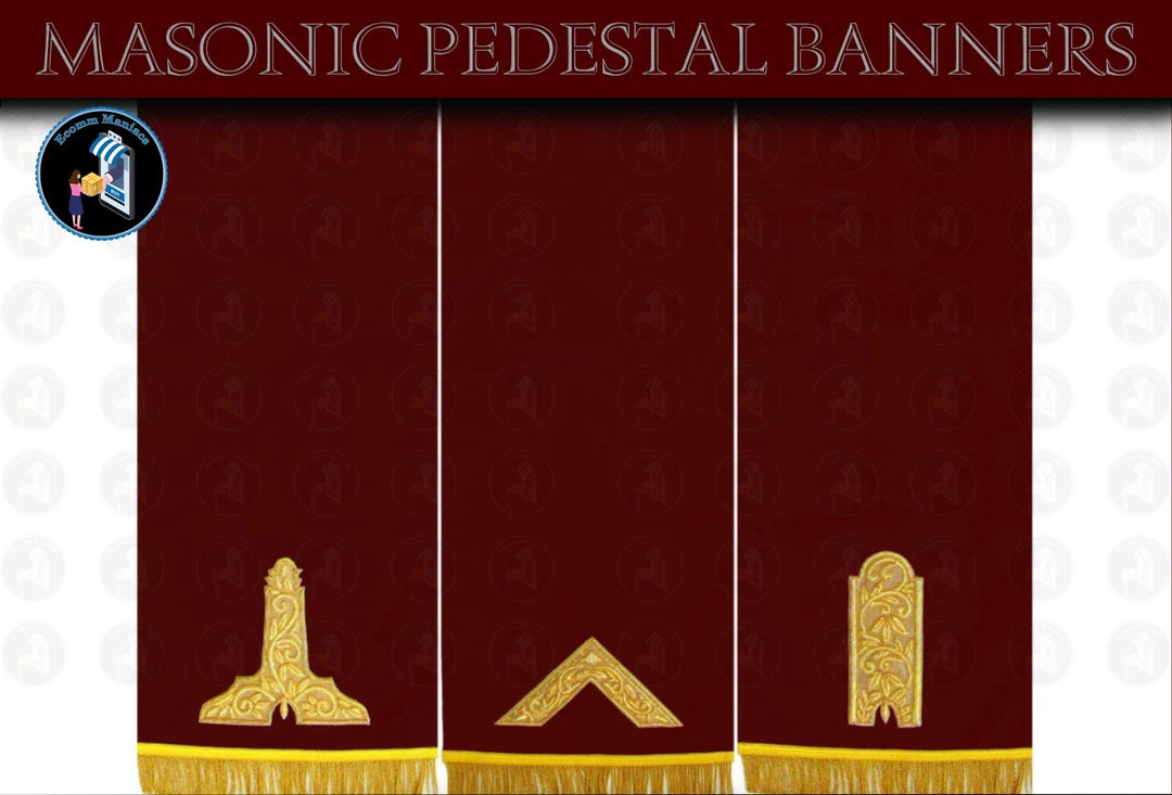Masonic Blue Lodge Pedestal Covers Maroon or Navy Blue Velvet Hand ...