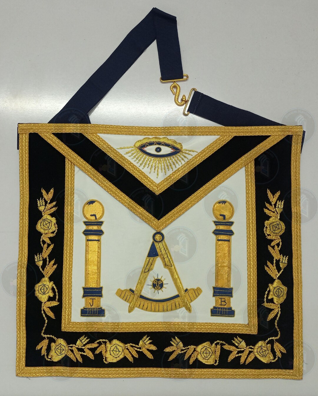 Masonic Regalia Past Master Masons Apron With Golden Bullion Wire ...