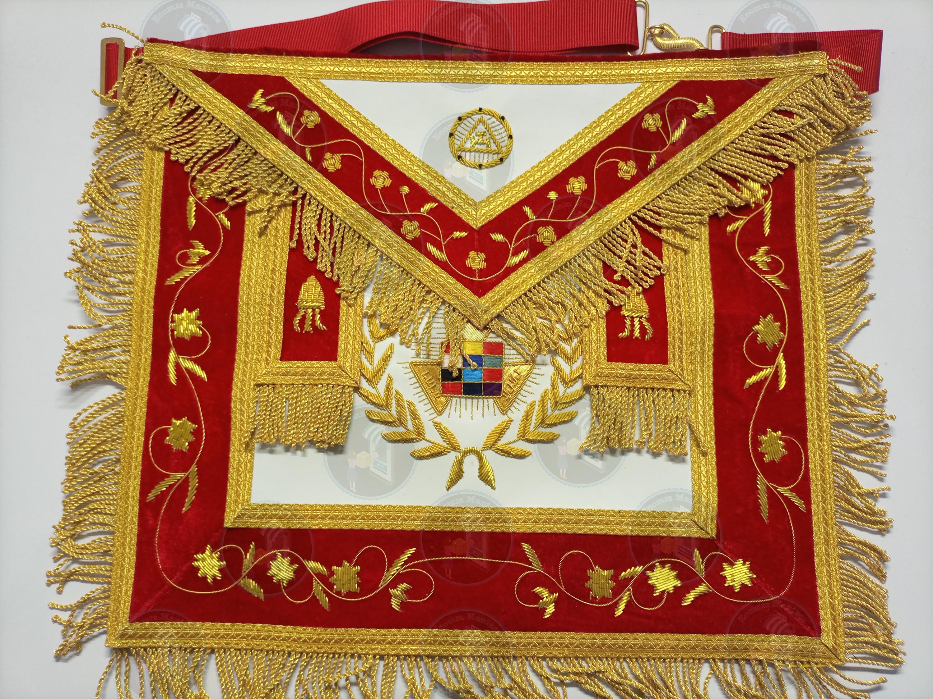 Masonic Regalia Royal Arch Past High Priest PHP Apron & Beaded Chain ...