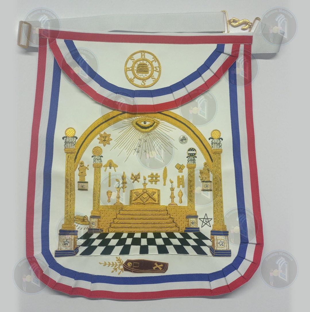 Masonic Bro George Washington Apron Hand Embroidered Master Piece Fine ...
