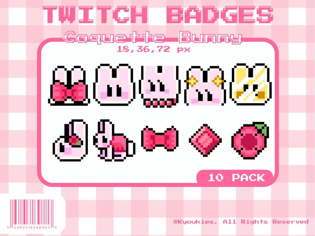 Coquette Bunny Twitch Badges - Etsy