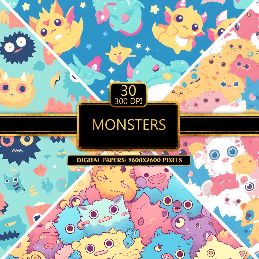 Monster Clipart Bundle, Cute Monster Art, Cute Monster Graphics for ...