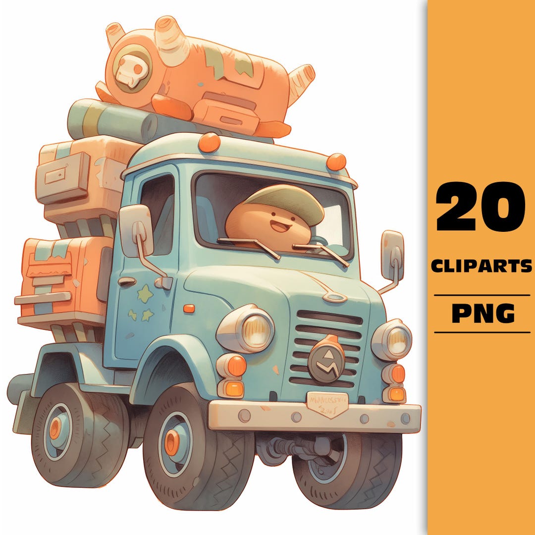 20 PNG, Cute Truck Clipart Bundle, Farmtruck Clipart, Truck Png ...