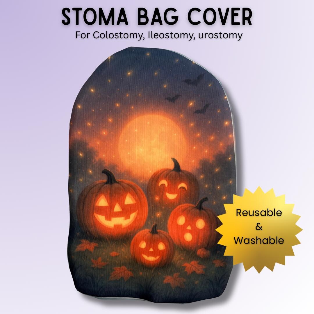 Pumpkin Jack-o’-lantern Stoma Bag Cover – Halloween Colostomy ...
