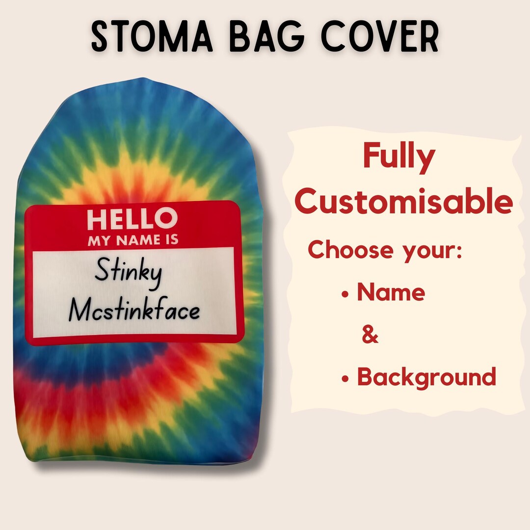 Custom Stoma Bag Cover – Personalised “hello My Name Is” Design | Funny ...