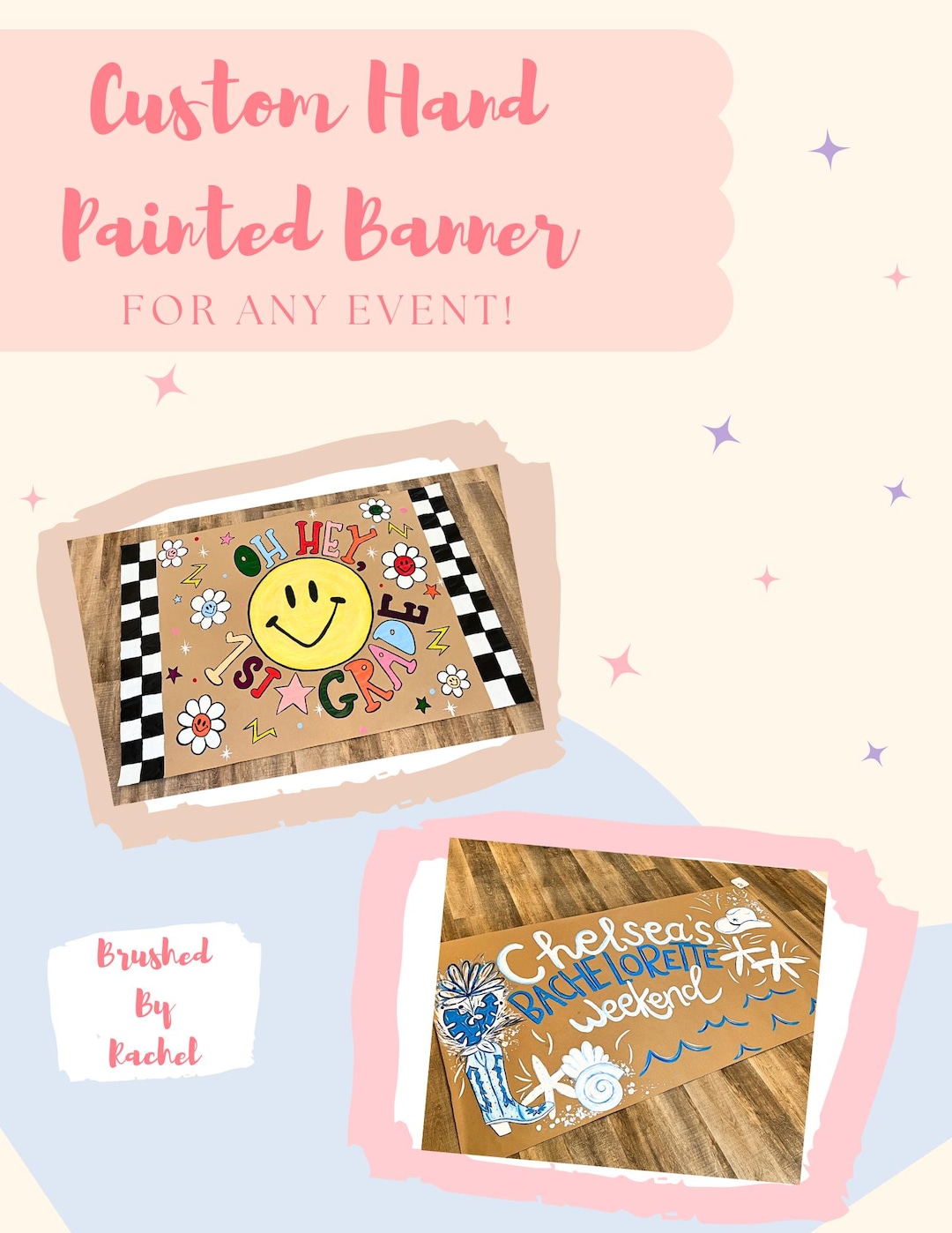 Hand Painted Custom Party Banner, Hand Painted Banner, Hand Painted ...