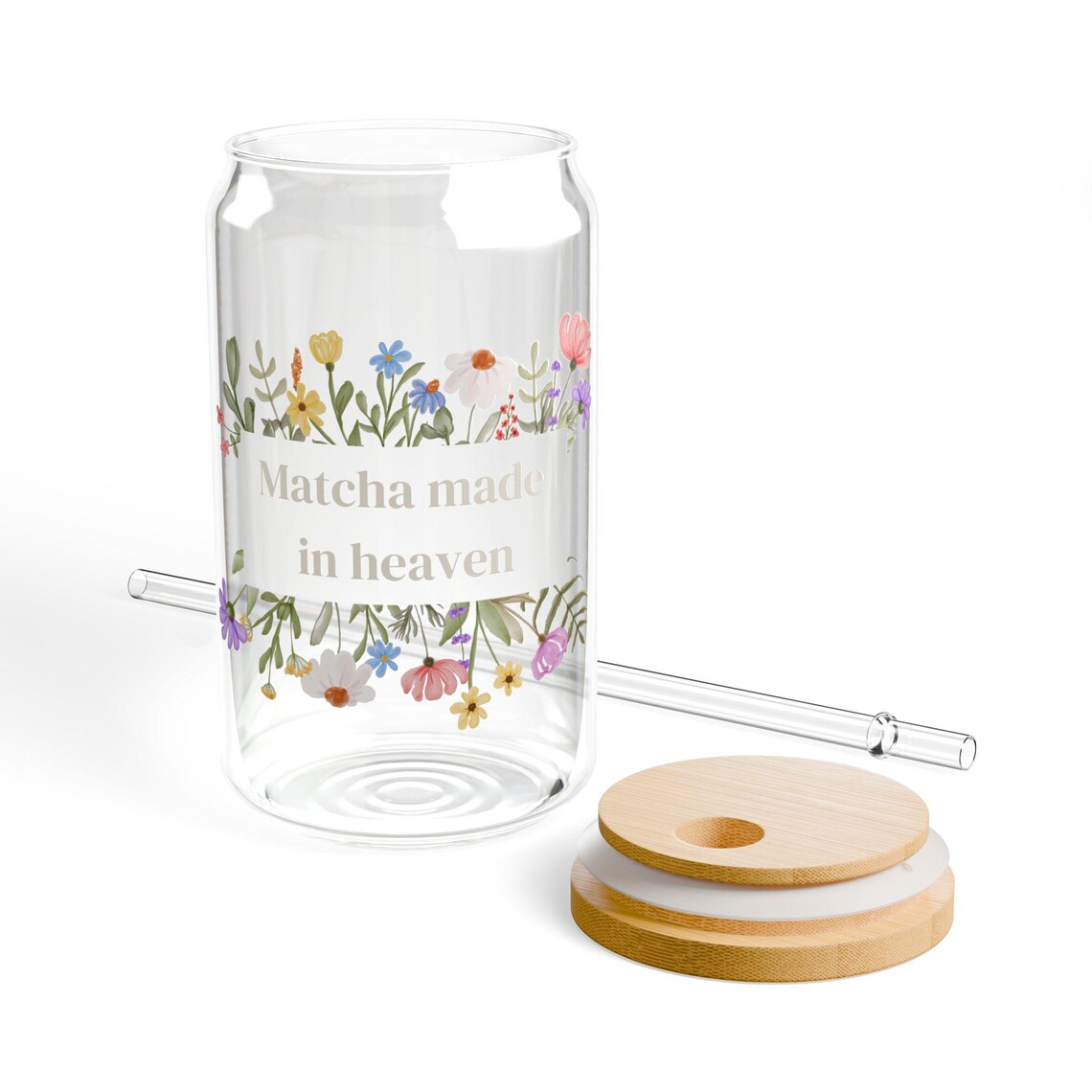 Matcha Glass, Sipper Glass, Matcha Made in Heaven, Gift for Matcha ...