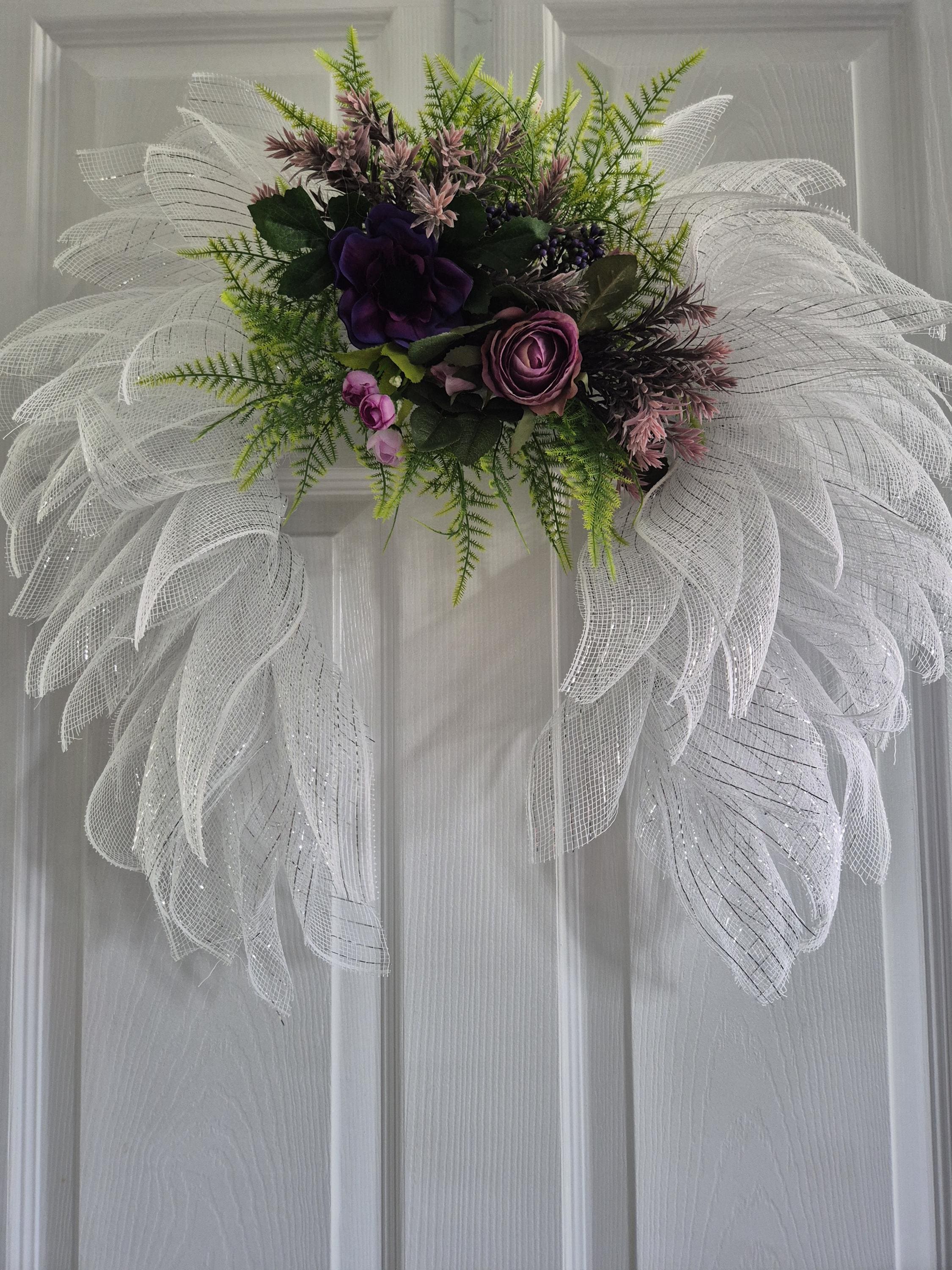 Heavenly Embrace Angel Wings Wreath | Memorial | Funeral Flowers - Etsy