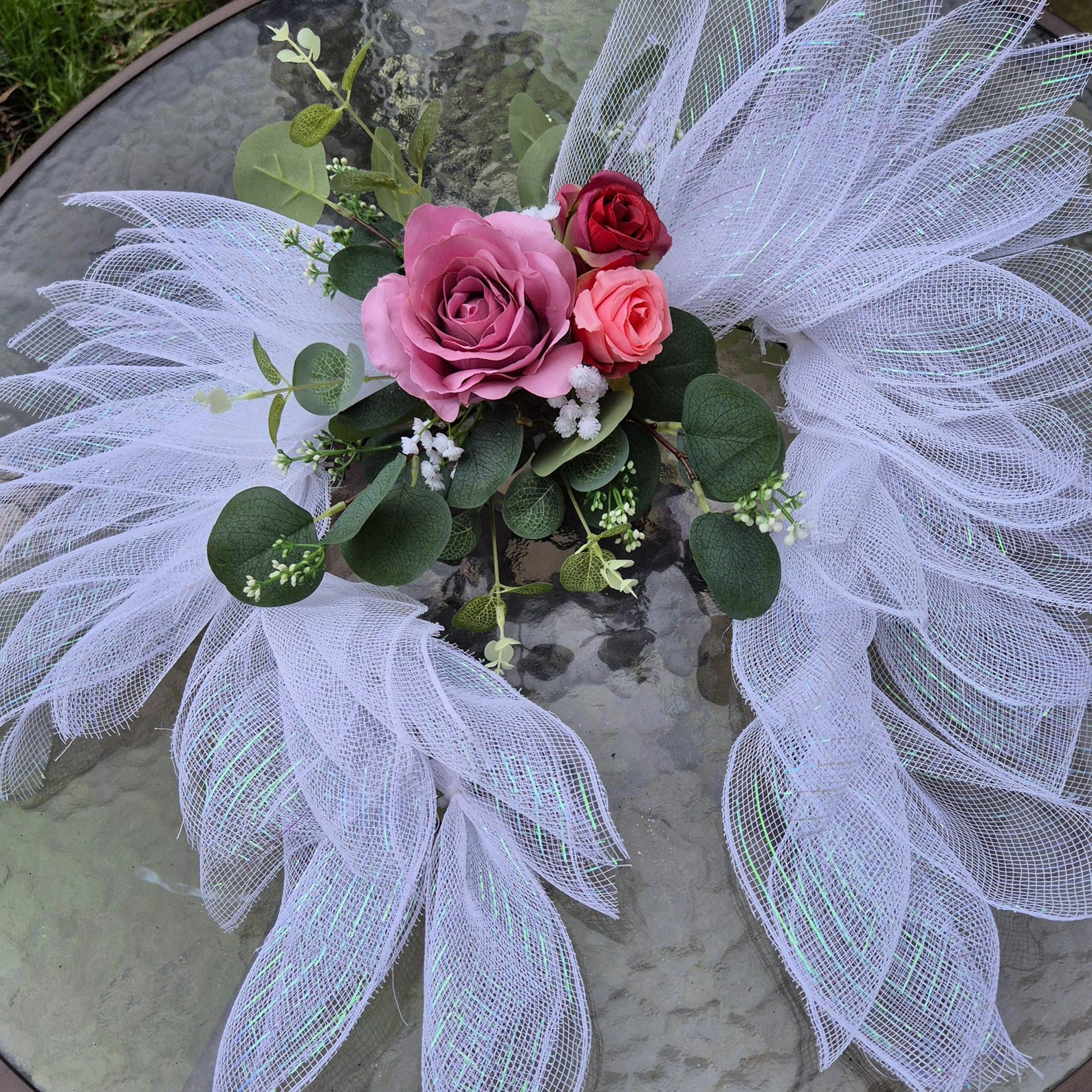 Heavenly Embrace Angel Wings Wreath | Memorial | Funeral Flowers - Etsy