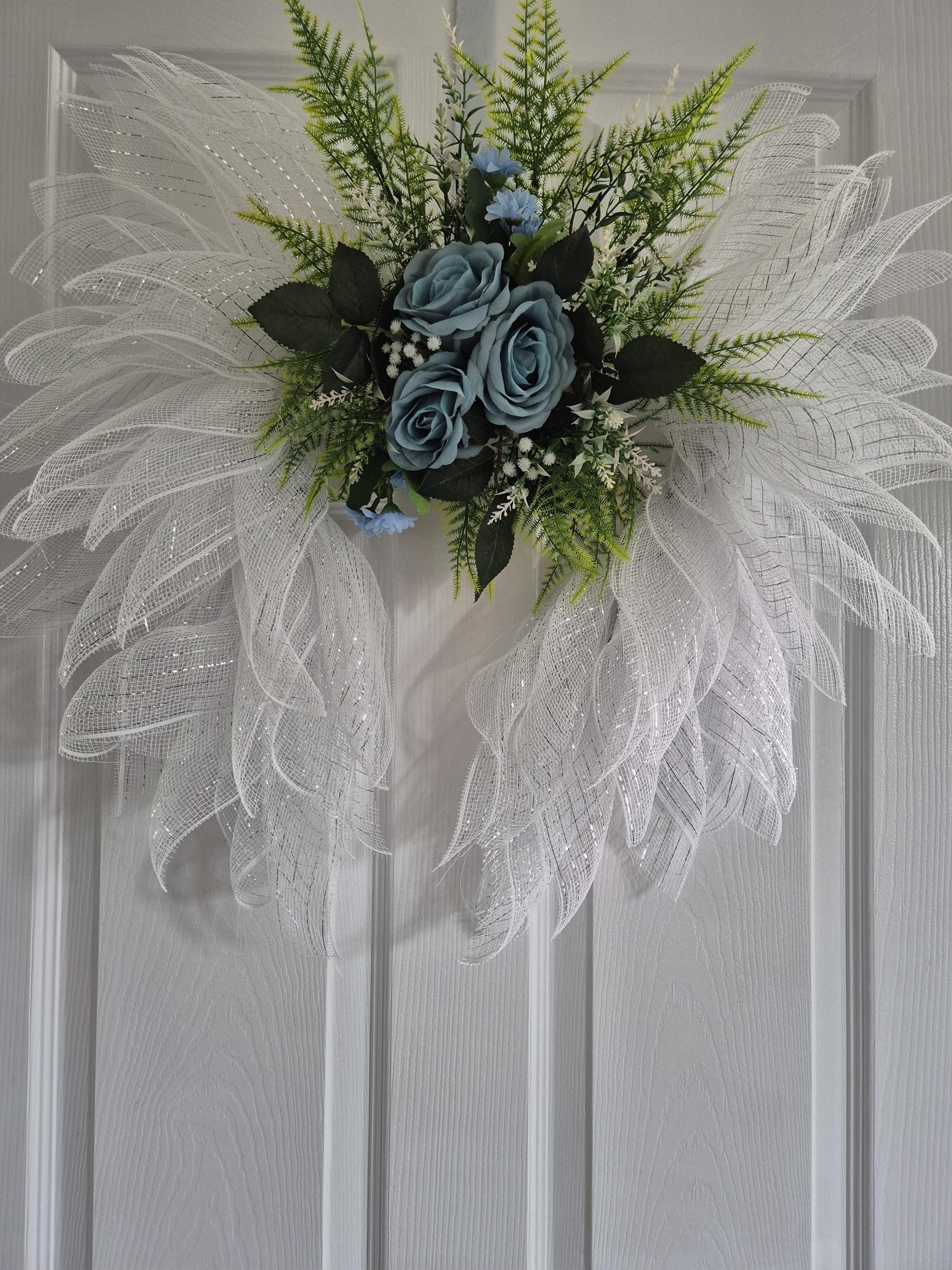 Heavenly Embrace Angel Wings Wreath | Memorial | Funeral Flowers - Etsy