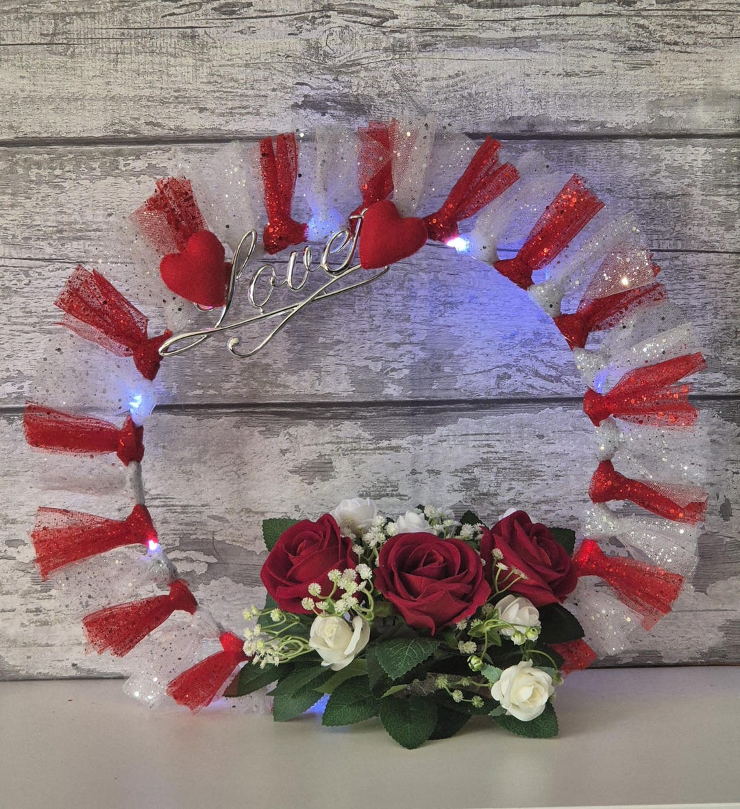Luminous Love 30cm Handmade LED Tulle Centrepiece | Valentines | Indoor ...