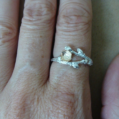 Wild Blueberry Branch Ring With Blueberry Bud Ring Twig - Etsy