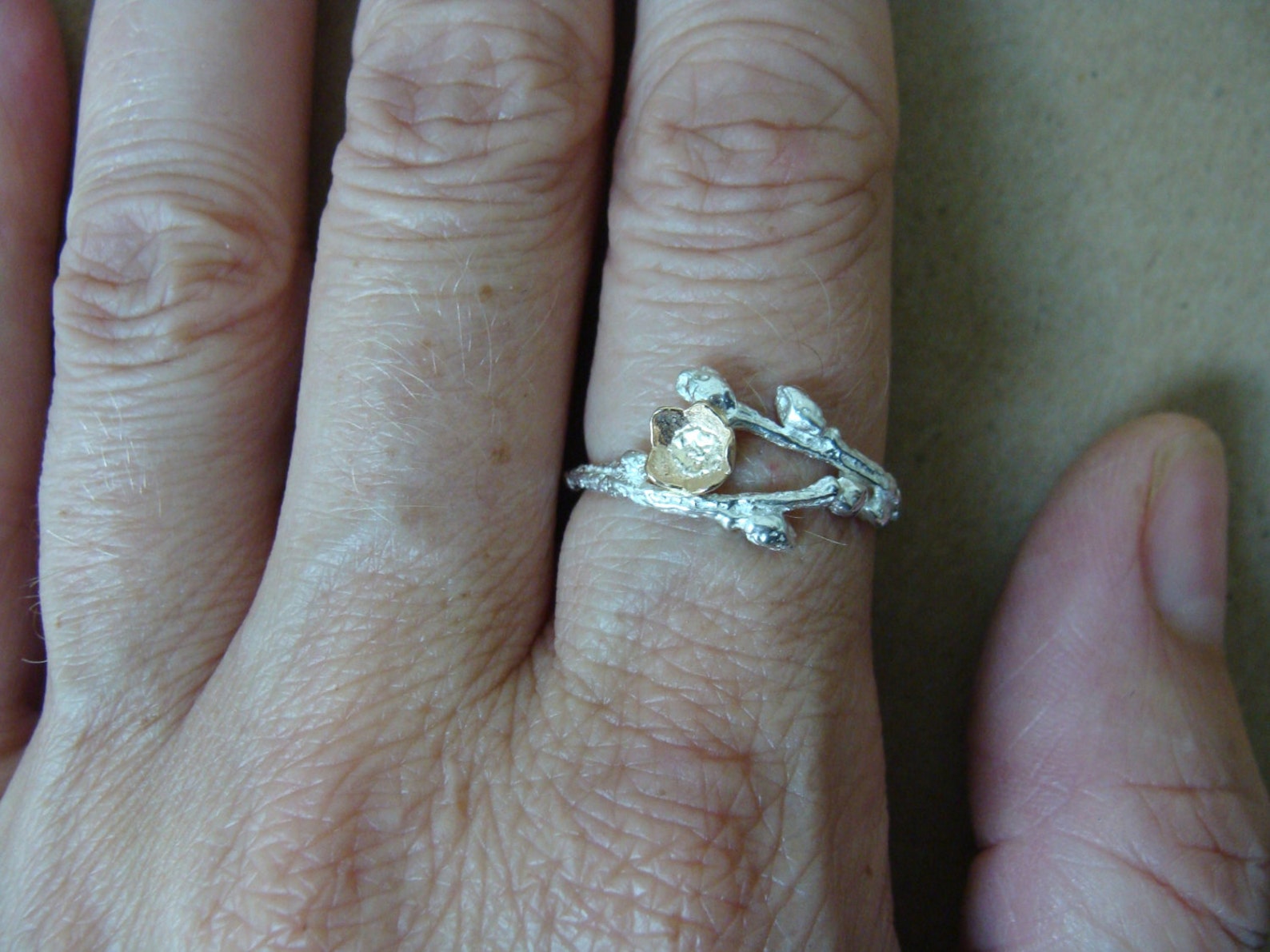 Wild Blueberry Branch Ring With Blueberry Bud Ring Twig - Etsy