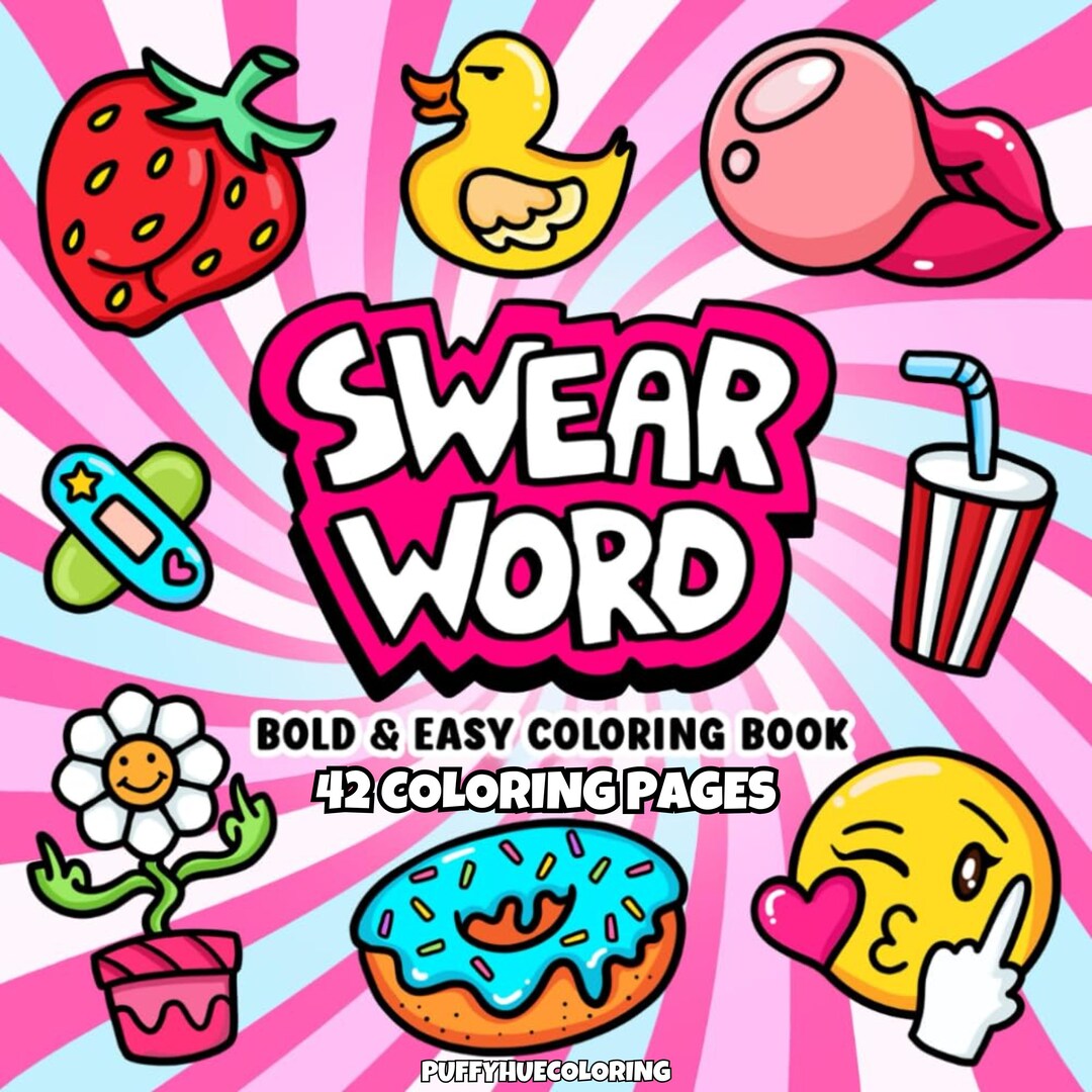 Swear Word Digital Coloring Book – 42 Pages – Instant Download – Bold ...