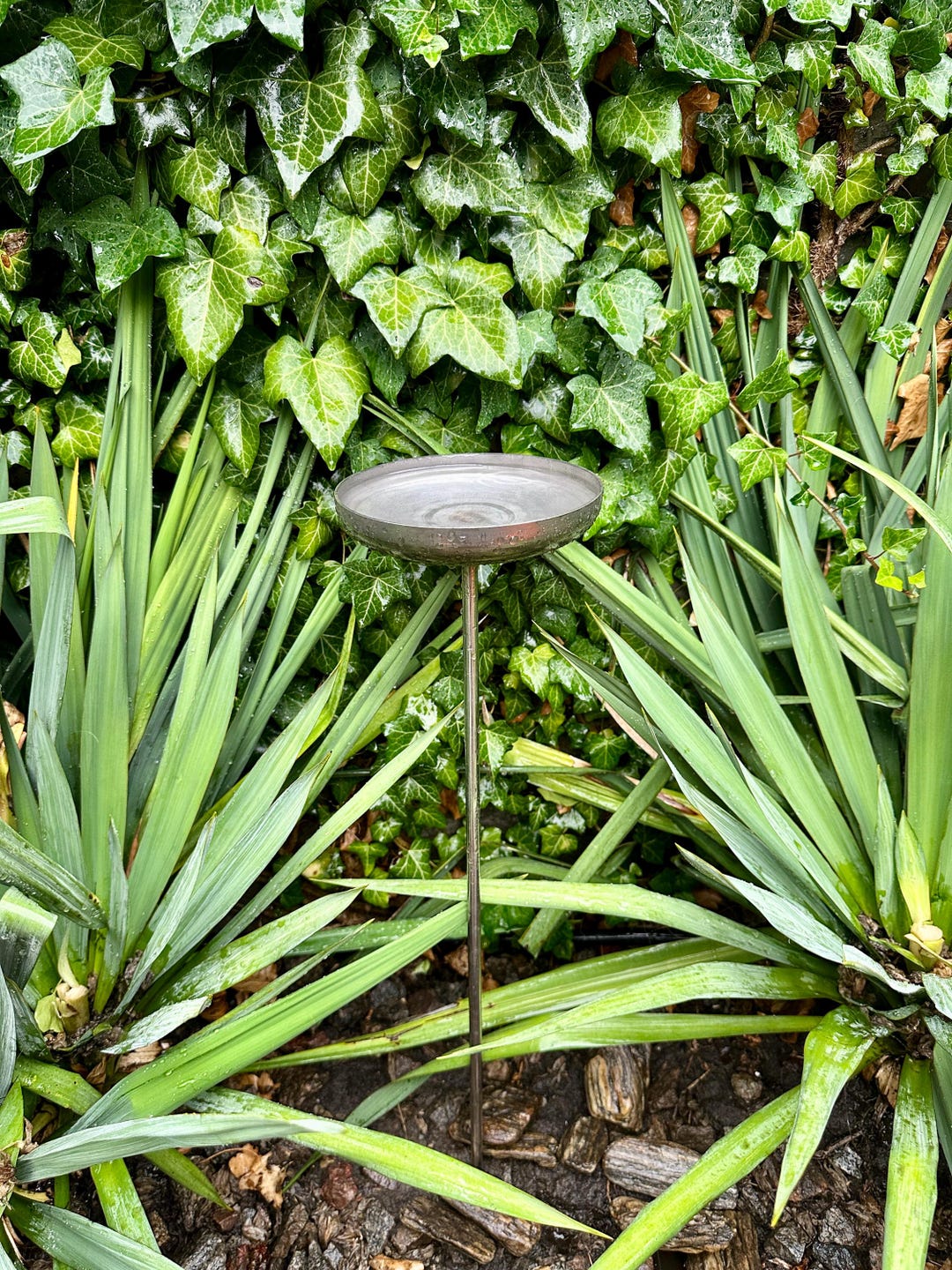 Stainless Steel Bird Bath: Modern Garden Decor on Stake - Etsy