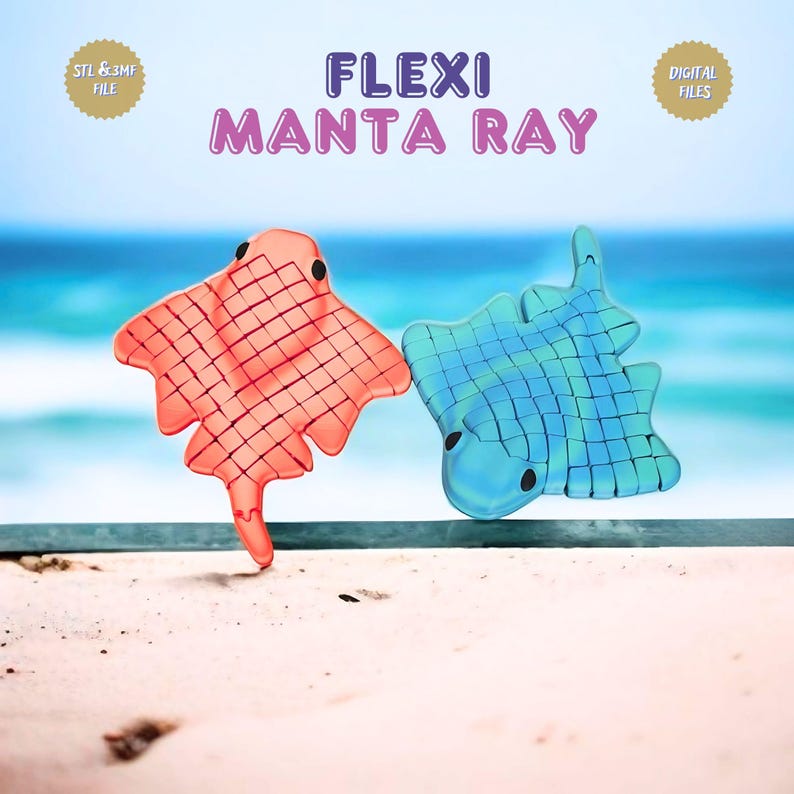 Flexi Manta Ray STL File - Articulated Manta Ray STL File for 3D ...