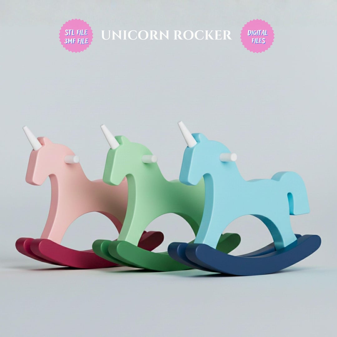 Unicorn Rocker 3D STL File - Minimalist Nursery Decor 3D Model for ...