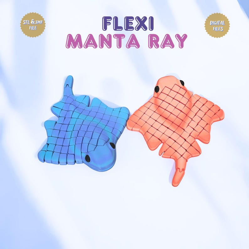 Flexi Manta Ray STL File - Articulated Manta Ray STL File for 3D ...