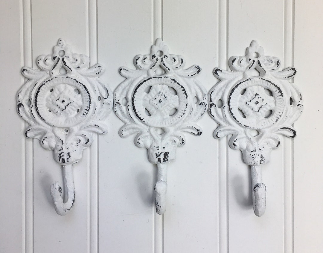 Flower Wall Hook - Painted Cast Iron Flower Wall Hook, Coat Hook, Towel ...