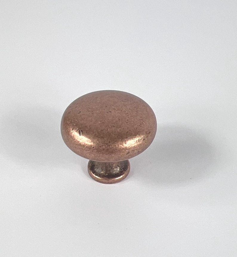 Copper Cabinet Drawer Knobs Pulls Hammered Copper Color Metal Kitchen ...