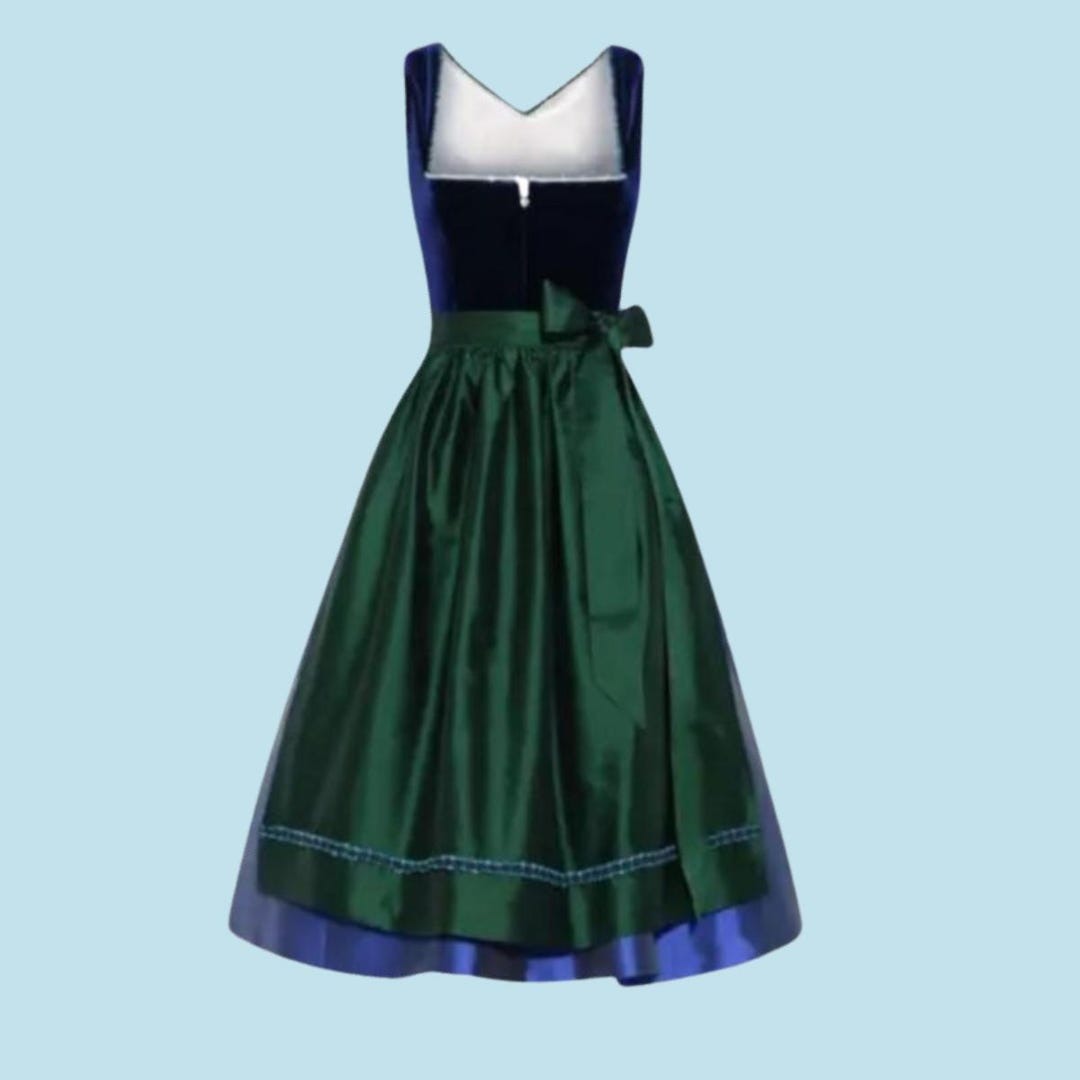 Regal Royal Blue Velvet Dirndl Dress | Luxury Bavarian Gown | Velvet ...