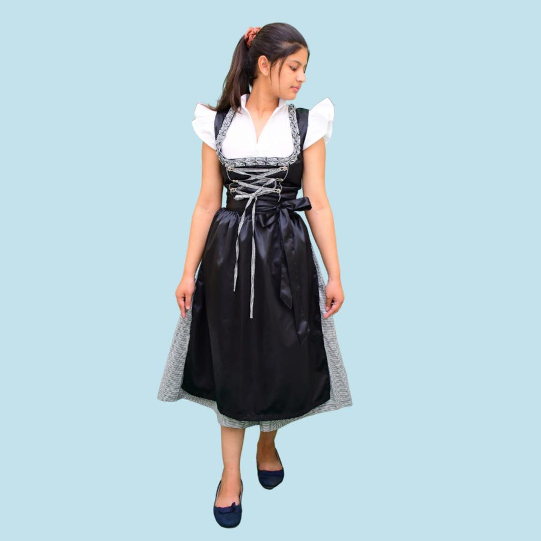 German Long Maxi Dirndl Dress | Ankle-length Traditional Dirndl ...