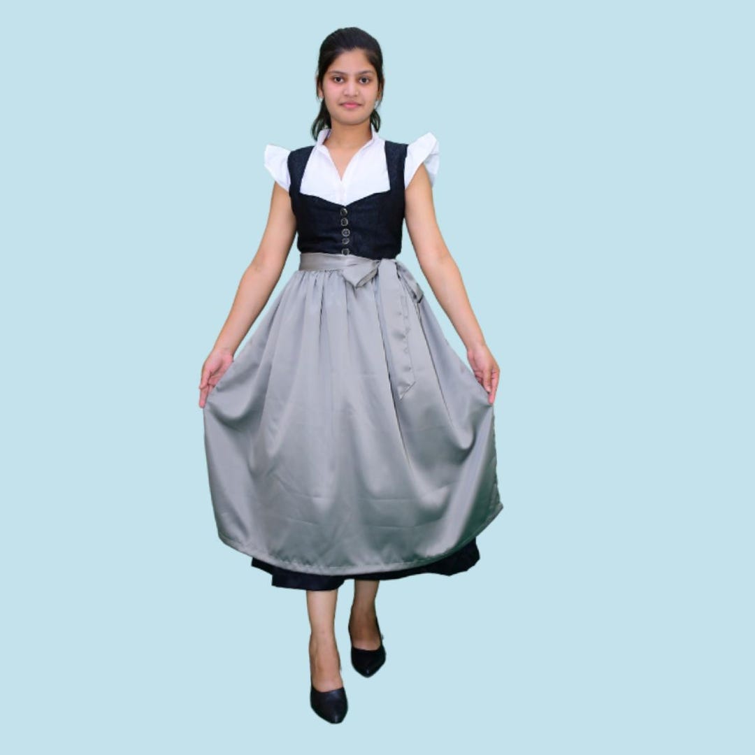 Elegant Long Dirndl Dress | Ankle-length German Traditional Gown ...