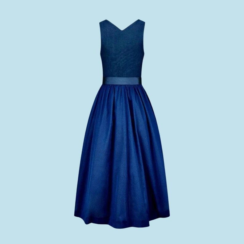 Royal Blue Cotton Dirndl Dress | Vibrant Summer Oktoberfest Outfit ...