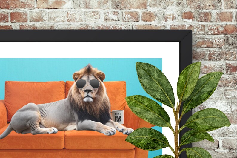 Funny Lion Dad Card – King of Sofa Father’s Day Print (digital Download ...