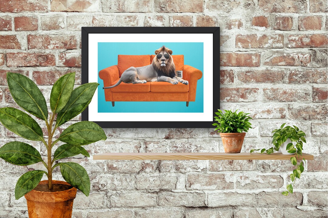 Funny Lion Dad Card – King of Sofa Father’s Day Print (digital Download ...