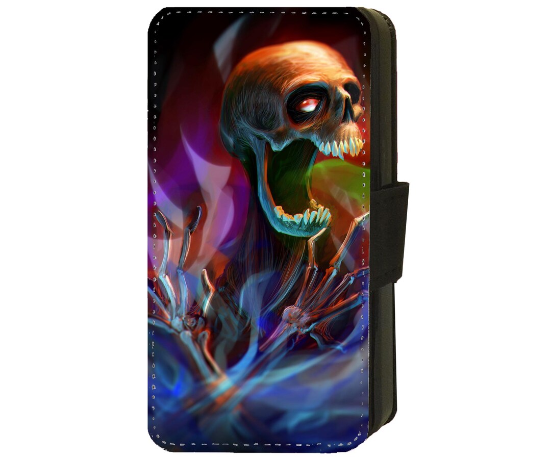 Skull Screaming Gothic Death Dark Flip Phone Case Gift for Apple iPhone ...